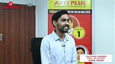 Falguni Kumar Rank 109 Oas 2020 21 Mock Interview Apti Plus Youtube