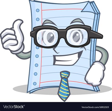 Businessman Notebook Character Cartoon Style Vector Image