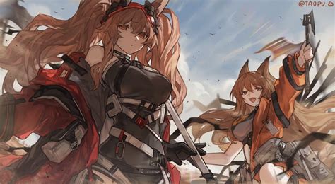 Angelina Ceobe Angelina And Ceobe Arknights Drawn By Yipingtaopuzi