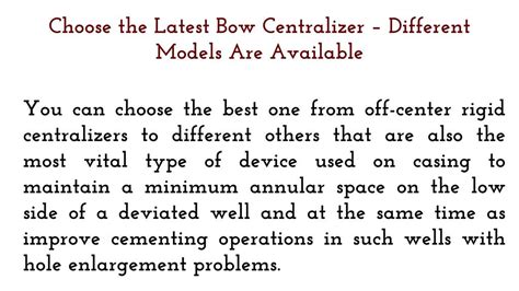 Ppt Bow Centralizer For Casing And Linear Of Wellbore Powerpoint