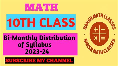 Class 10th Bi Monthly Distribution Of Syllabus 2023 24 NCERT PSEB