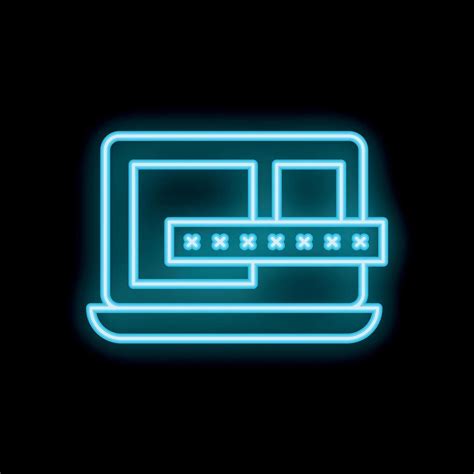 Neon Blue Laptop Showing Password Protected Website Login Screen