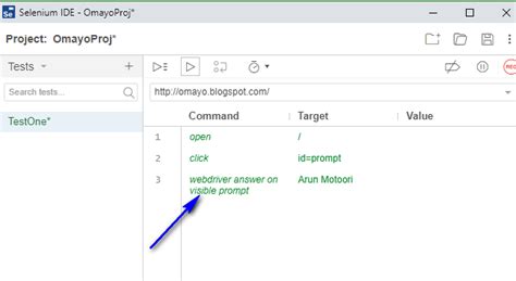 New Selenium IDE Using Webdriver Answer On Visible Prompt Command