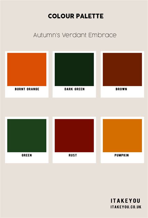 Autumn Colour Palette Burnt Orange Rust And Dark Green