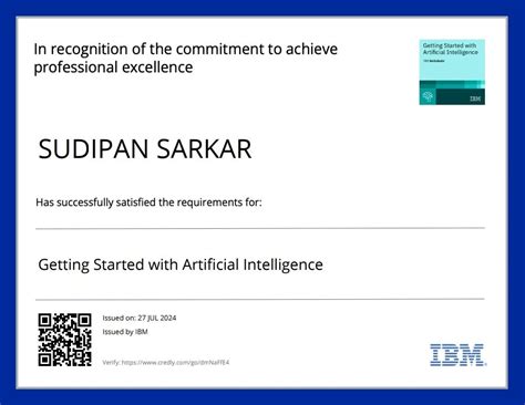 Sudipan Sarkar On Linkedin Artificialintelligence Ibm Certification