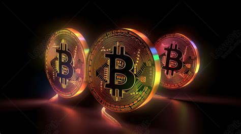 향상된 비주얼 생생한 3d 네온 비트코인이 눈에 띄는 검은색 배경에 대해 깊이를 얻습니다 비트코인 배경 암호화폐 배경 깊이 배경 이미지 Hd 비트코인 암호화폐