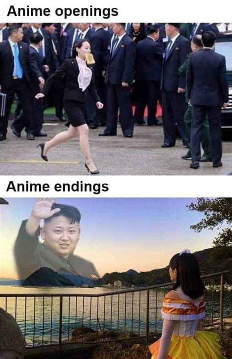 Anime Intro Vs Anime Outro Kim Yo Jong Know Your Meme