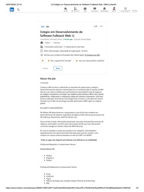 Estágio Em Desenvolvimento De Software Fullstack Web Multinacional Pdf