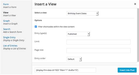 publish a view formidable forms