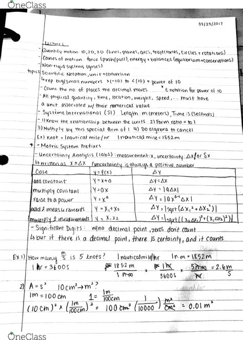 PHY 121 Midterm Exam Guide Comprehensive Notes For The Exam 23