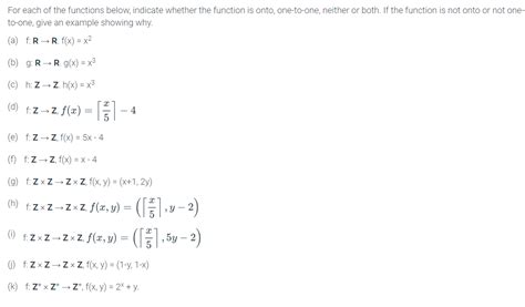 Solved For Each Of The Functions Below Indicate Whether The Chegg