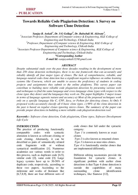 Pdf Towards Reliable Code Plagiarism Detection A Survey On Software Clone Detection