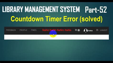 timer error solved library management system part 52 youtube