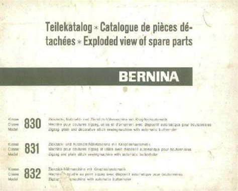 Bernina Sewing Machine Parts Books