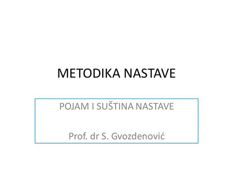 Metodika Nastave Ispiti Predlog Metodika Nastave Docsity