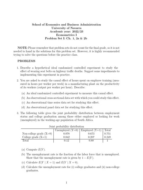 Problem Set 1 Pdf Null Hypothesis Normal Distribution
