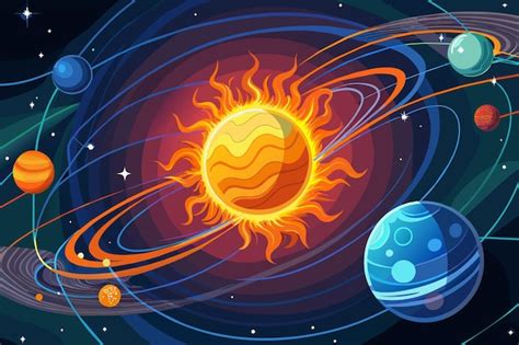 Premium Vector A Cosmic Depiction Of The Suns Magnetic Field
