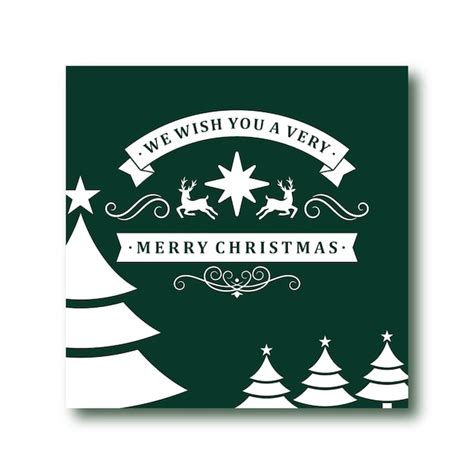Plantillas De Tarjetas De Feliz Navidad Para Instagram Vector Premium