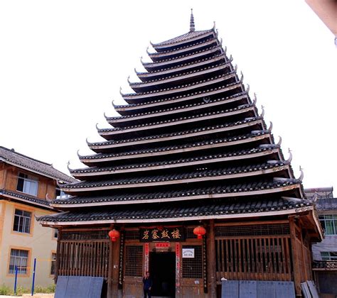 儿童侗族鼓楼简笔画 风雨桥怎么画 侗族建筑简笔画 大山谷图库