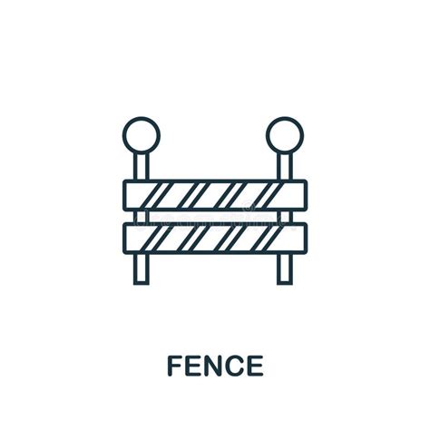 Fence Line Icon Thin Style Element From Construction Tools Icons Collection Outline Fence Icon