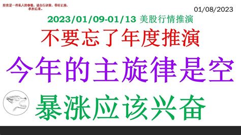 20230109 0113 美股行情推演 不要忘了年度推演 今年的主旋律是空 美股暴涨应该兴奋 Youtube