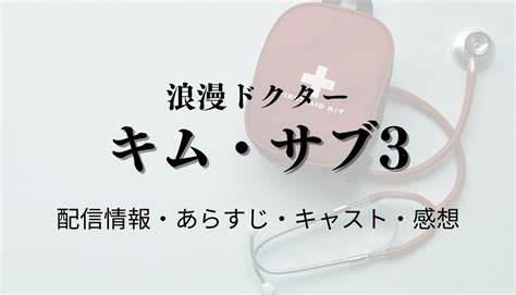 韓国ドラマ『浪漫ドクターキム・サブ3』面白すぎる〜！感想・配信情報・キャスト 韓国ドラマのすゝめ