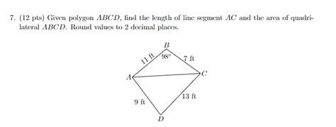 Solved Pts Given Polygon ABCD Find The Length Of Line Chegg