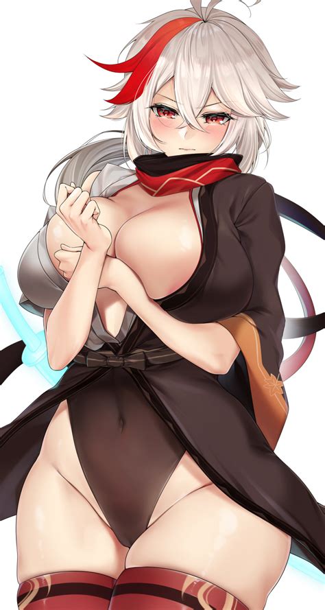 Rule 34 1girls Absurdres Areola Slip Belly Belly Button Big Breasts