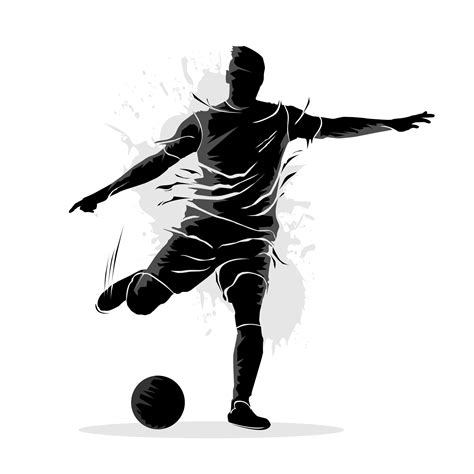 Abstract Silhouette Of A Soccer Player Kicking A Ball Vector Illustration 11411401 Vector Art