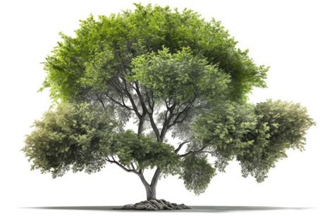 Árbol verde aislado sobre fondo blanco ilustración generativa ai Foto Premium