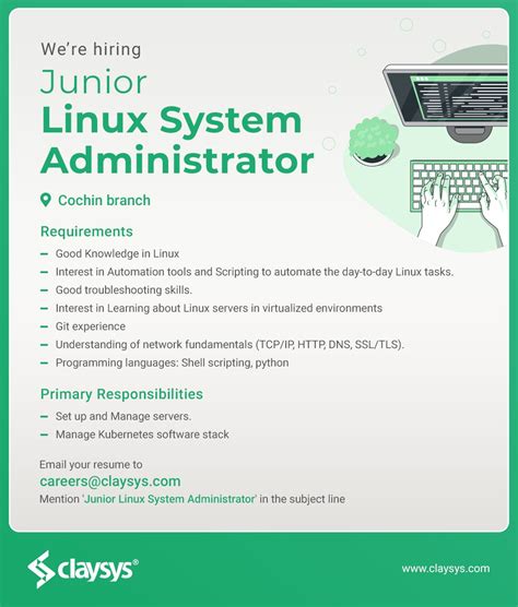 claysys technologies on linkedin systemadministrator
