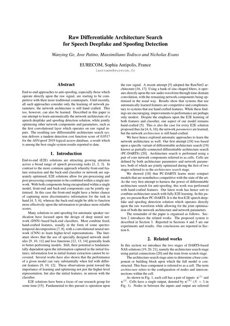 Pdf Raw Differentiable Architecture Search For Speech Deepfake And