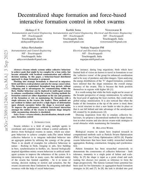pdf decentralized shape formation and force based interactive