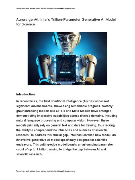 Aurora Genai Intels Trillion Parameter Generative Ai Model For Science Pdf Artificial