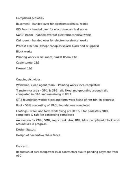 Progress Update To Pm Pdf