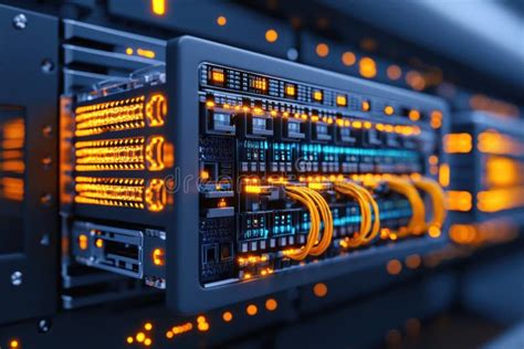 Connecting Technology Network Switch Computer Server And Cable For Efficient Data