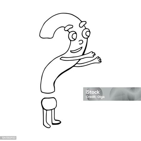 Punto Interrogativo Illustrazione Vettoriale Personaggio Divertente In