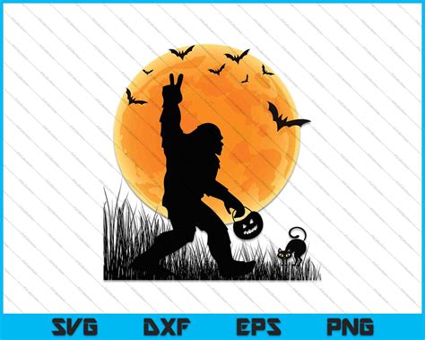 Funny Halloween Rocking Sasquatch Bigfoot Svg Png Files Creativeusarts