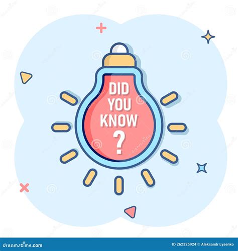 Did You Know Icon In Comic Style Banner With Frame And Bulb Cartoon
