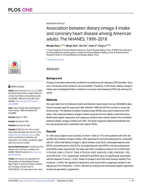 Zhao Et Al 2023 Pdf Omega 3 Fatty Acid Cardiovascular Diseases