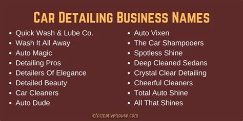 Catchy Car Detailing Business Names Ideas And Suggestions Ideas Business Names Car Cleaner