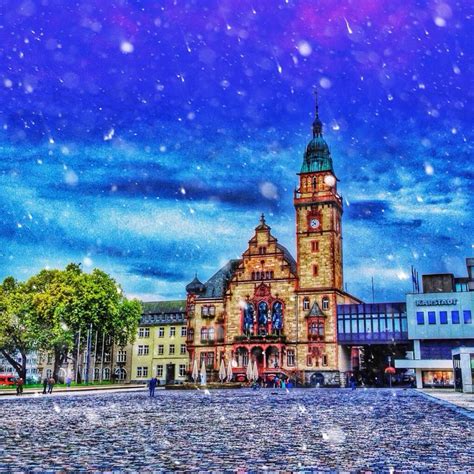 Rheydt Rathaus Bei Schnee MG Anders Sehen