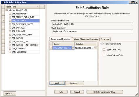 The New Substitution Rule Form Data Masker For Oracle 5 Product Documentation