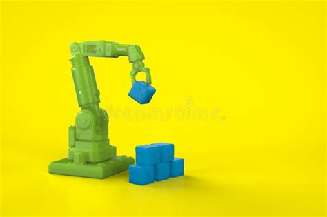 Robotic Arm Arrange Toy Blocks Stock Illustration Illustration Of