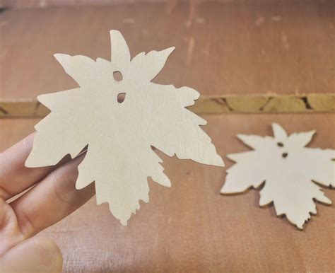 Pcs Large Wooden Maple Leaves Craft ShapesWooden LeafLeaf Etsy