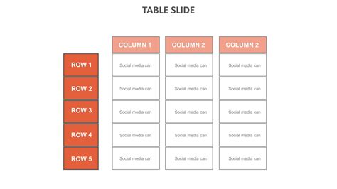 Slide Templates Table Slide