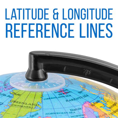 Tcp Global 6′ Blue Ocean World Globe With Black Base Compact Mini Political Globe Vertical