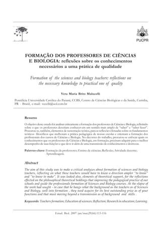 Formação docente ciencias e biologia PDF