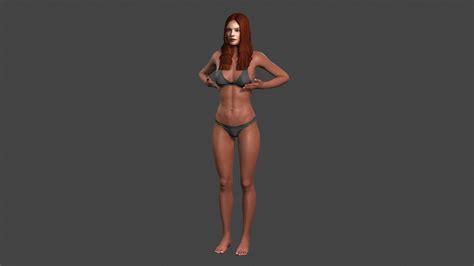 Beautiful Naked Woman Rigged D Blender Market