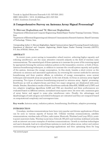 Pdf A Comprehensive Survey On Antenna Array Signal Processing